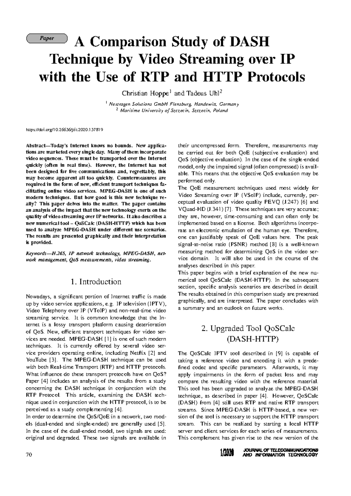 A Comparison Study of DASH - Paper A Comparison Study of DASH Technique ...