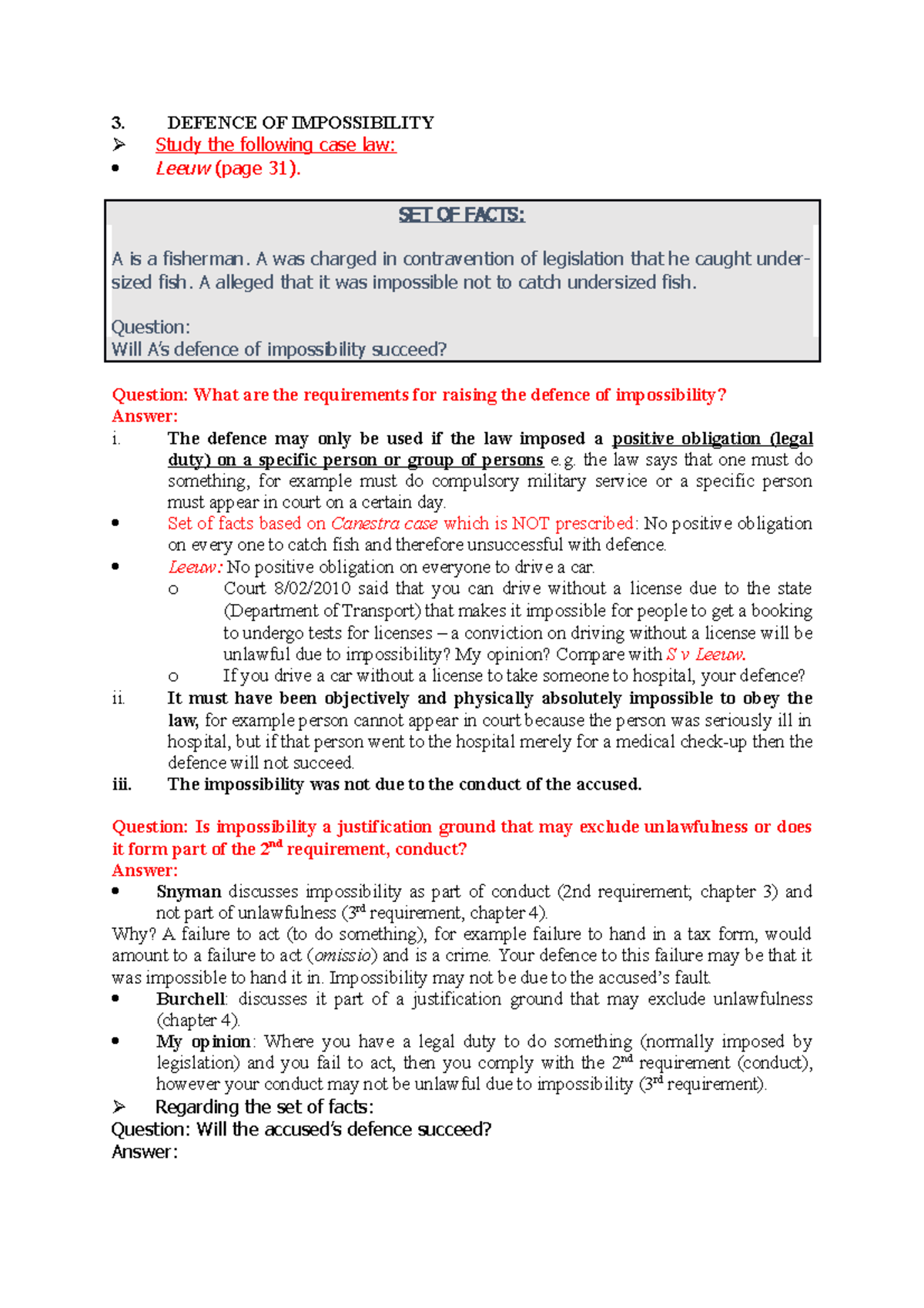 Chapter 4 continues and finalisaiton complete notes - 3. DEFENCE OF ...