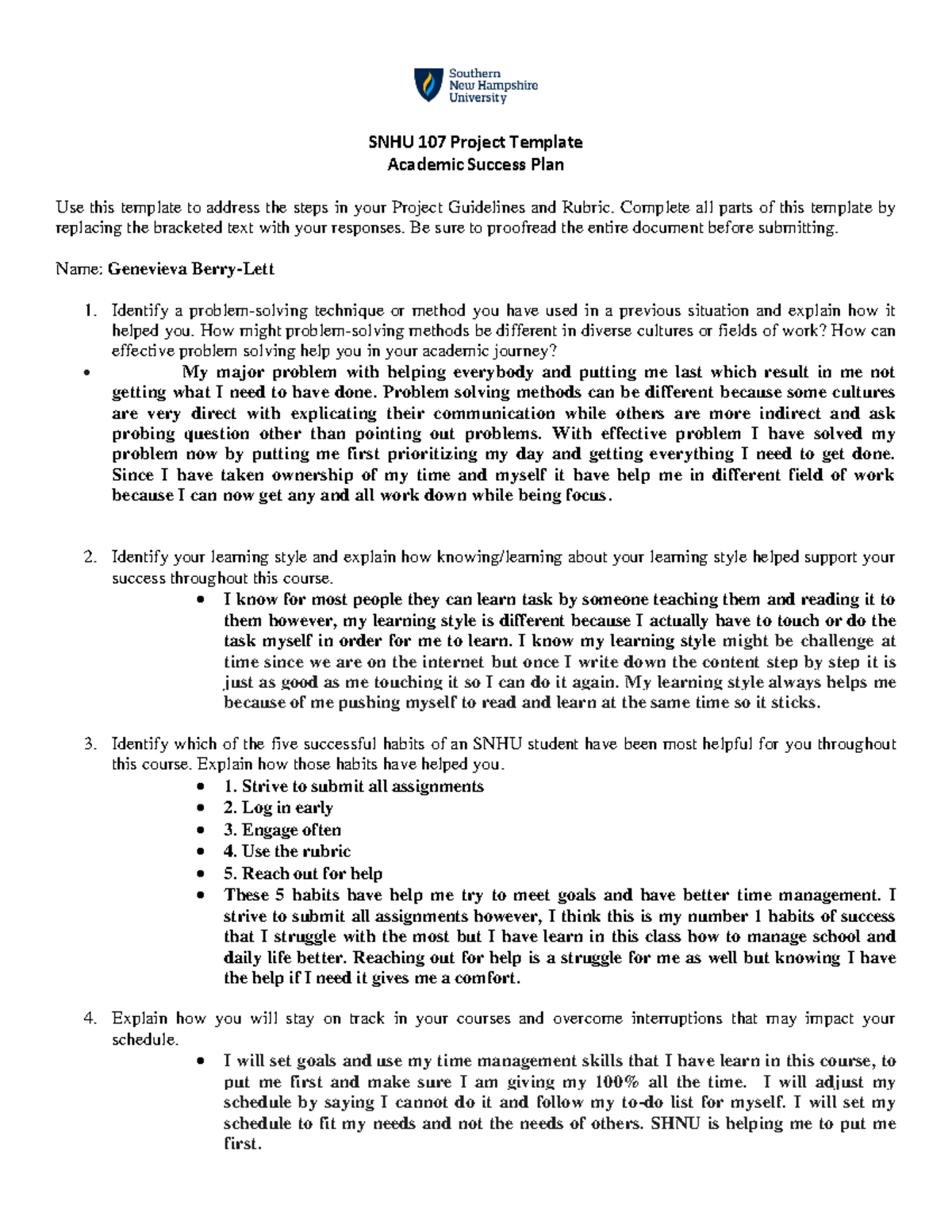 SNHU 107 Project Template - SNHU 107 Project Template Academic Success ...