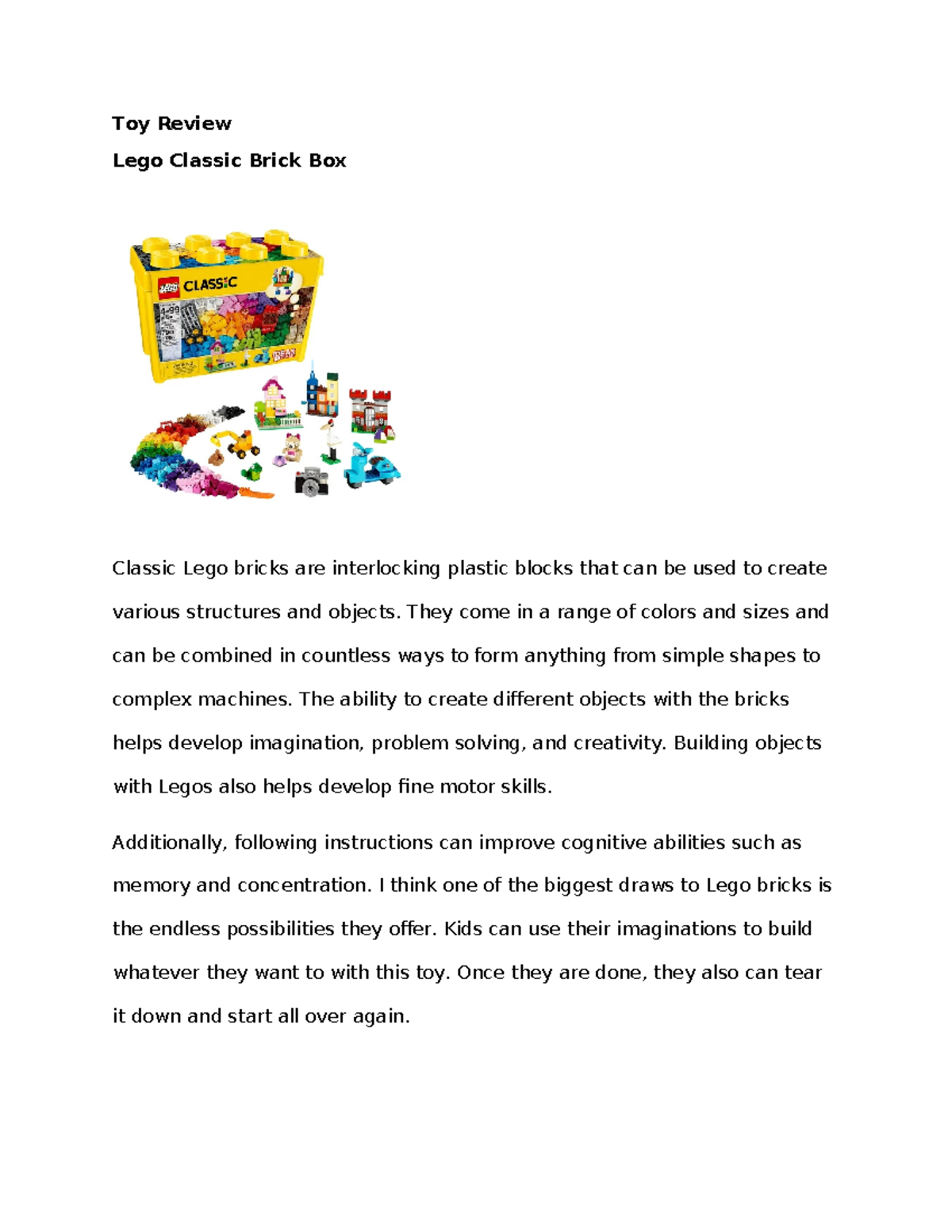 Toy Review- Classic Legos - Toy Review Lego Classic Brick Box Classic ...