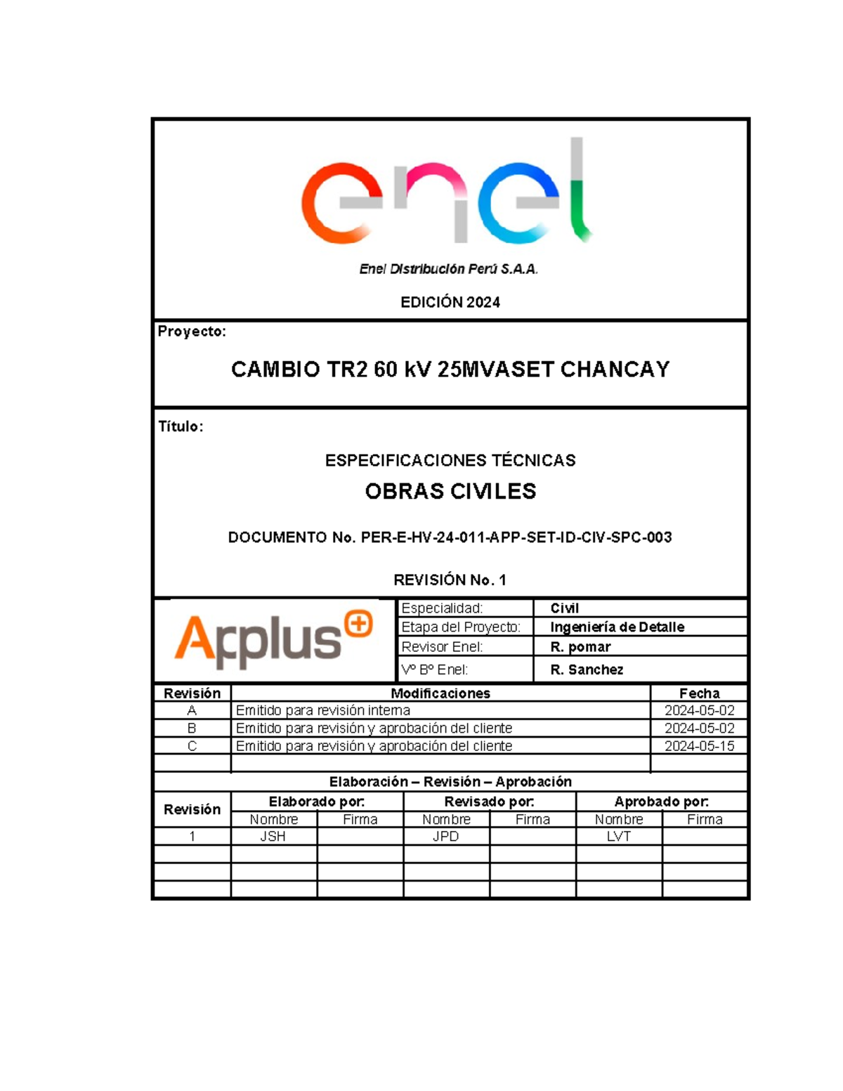PER-E-HV-24-011-APP-SET-ID-CIV-SPC-003-Rev C-Obras Civiles - EDICIÓN ...