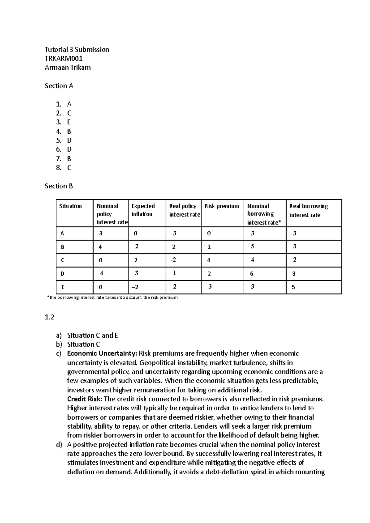 ECO2004 S Tutorial 3 - TUT - Tutorial 3 Submission TRKARM Armaan Trikam ...