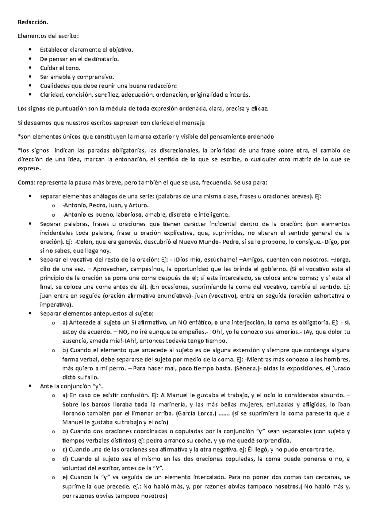 Resumen Redacción - Redacción. Elementos del escrito: Establecer ...