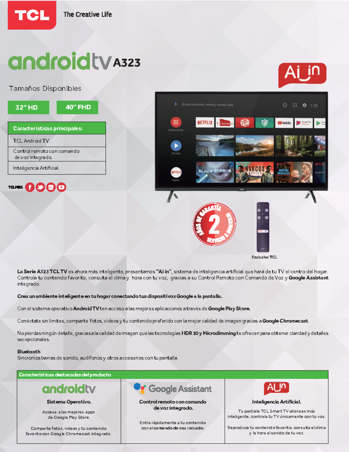5df45b460c86f 5d421d8658dda - La Serie A323 TCL TV es ahora m·s inteligente, presentamos ìAi inî ...