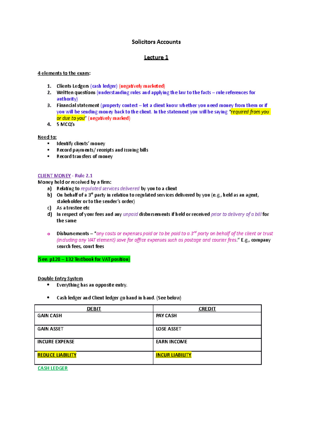 Solicitors Accounts - Intro Lecture - Solicitors Accounts Lecture 1 4 ...