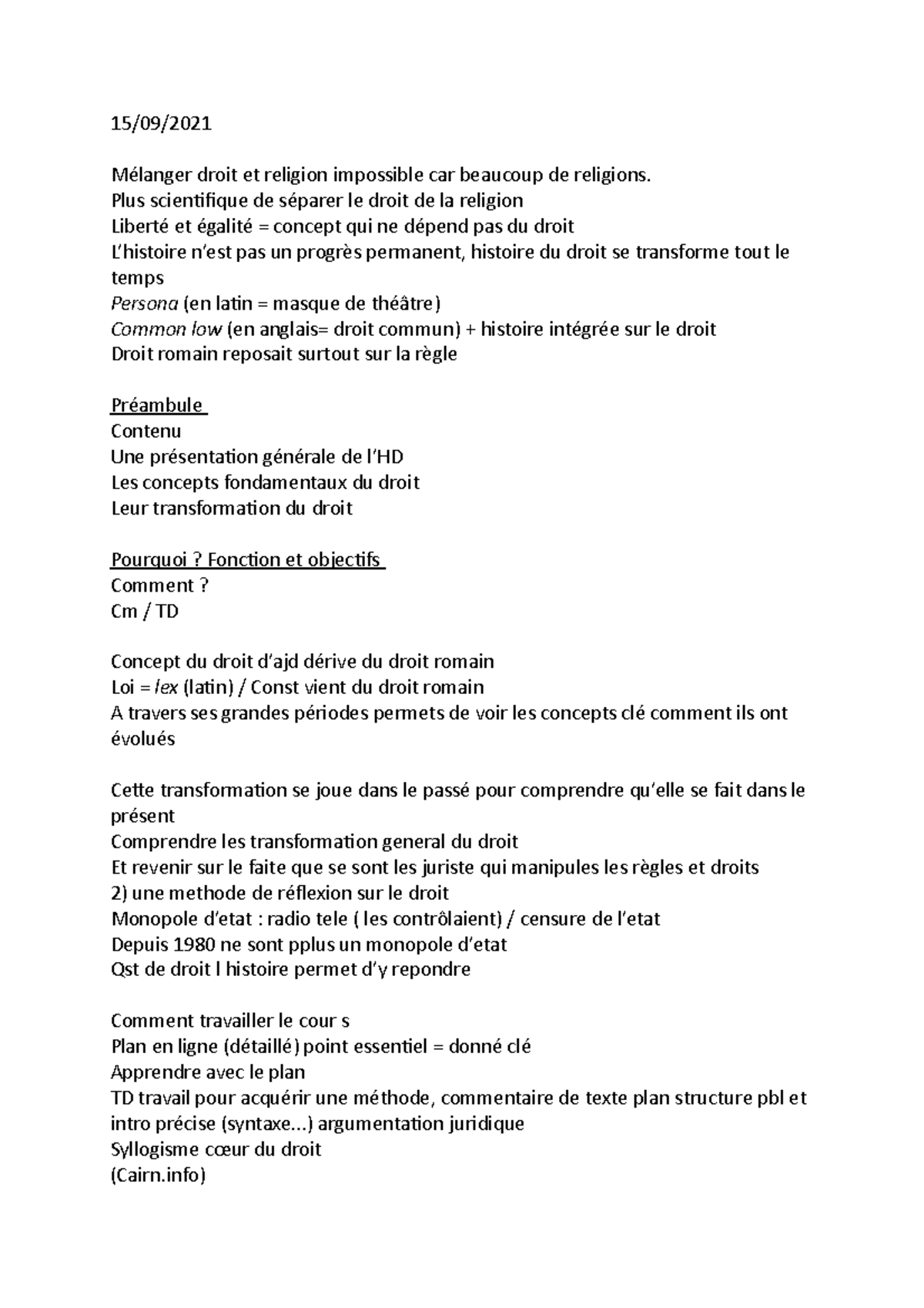 CM Histoire DU Droit - Notes de cours Chapitre 1 sur la coutume ...