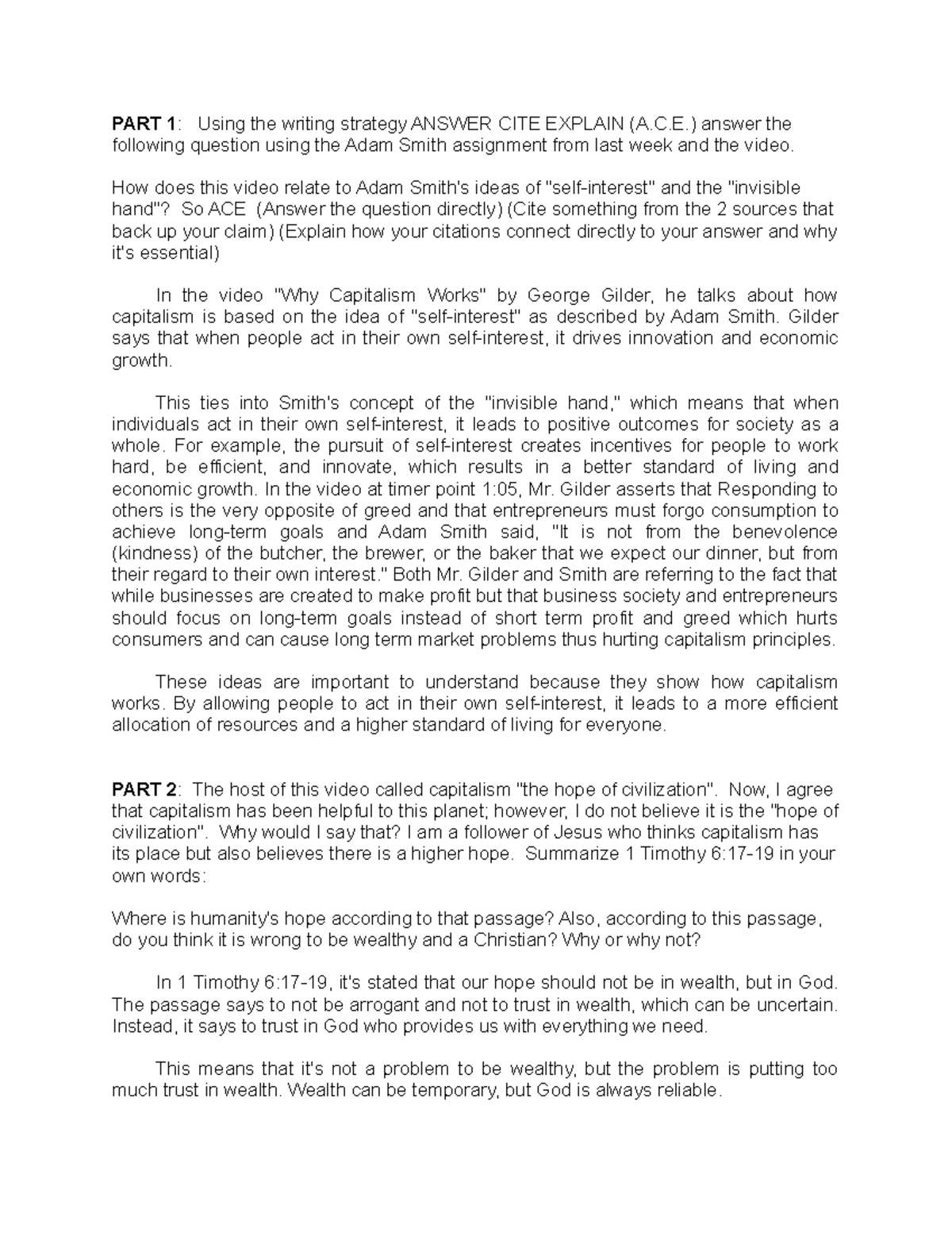 Gilder Video and Smith 2023 - PART 1: Using the writing strategy ANSWER ...