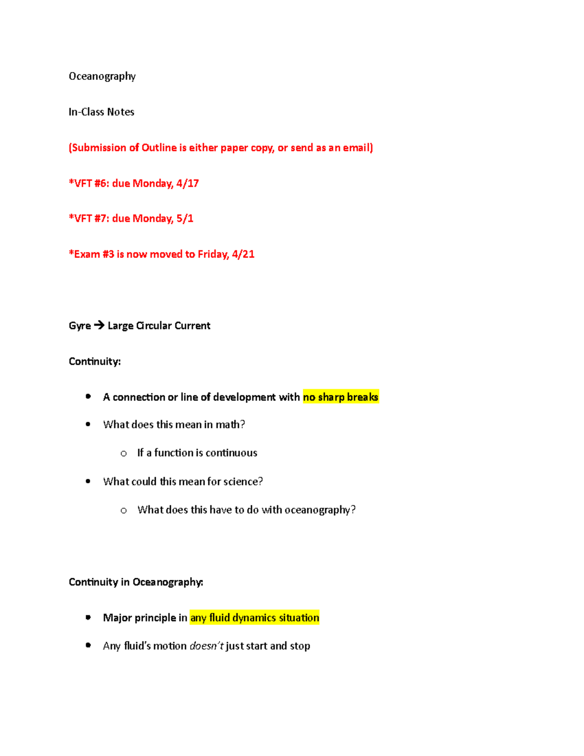 Oceanography In-Class Notes 4 - Oceanography In-Class Notes (Submission ...