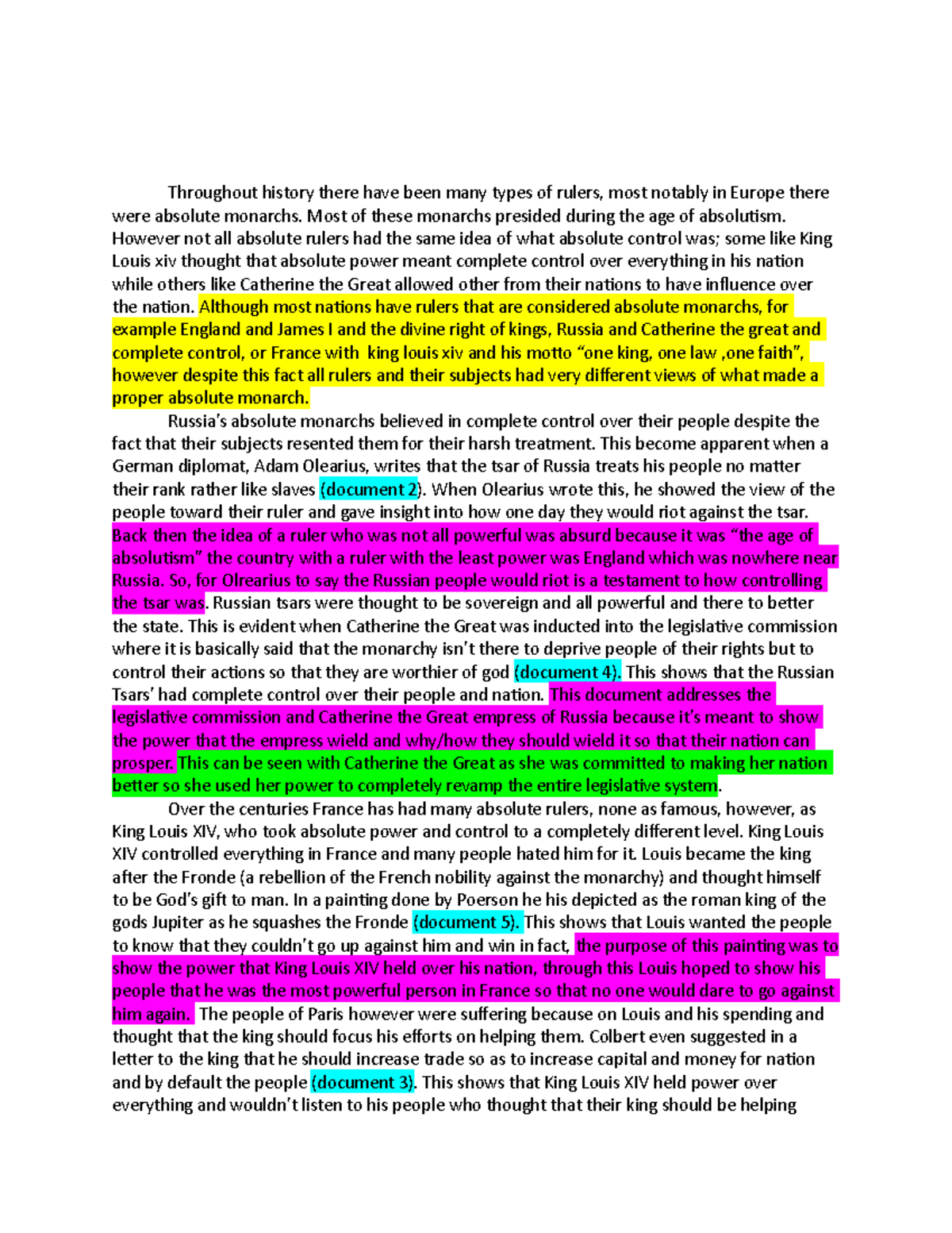 Dbq absolute rulers - Throughout history there have been many types of ...