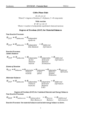 Laboratory 4 - ENCH 315 - Lab problems in tutorial component mass ...