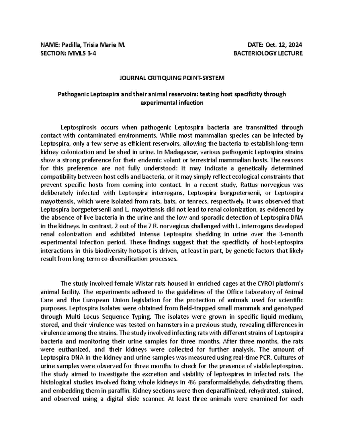 Journal Critiquing #2 Padilla 3-4 - NAME: Padilla, Trisia Marie M. DATE ...
