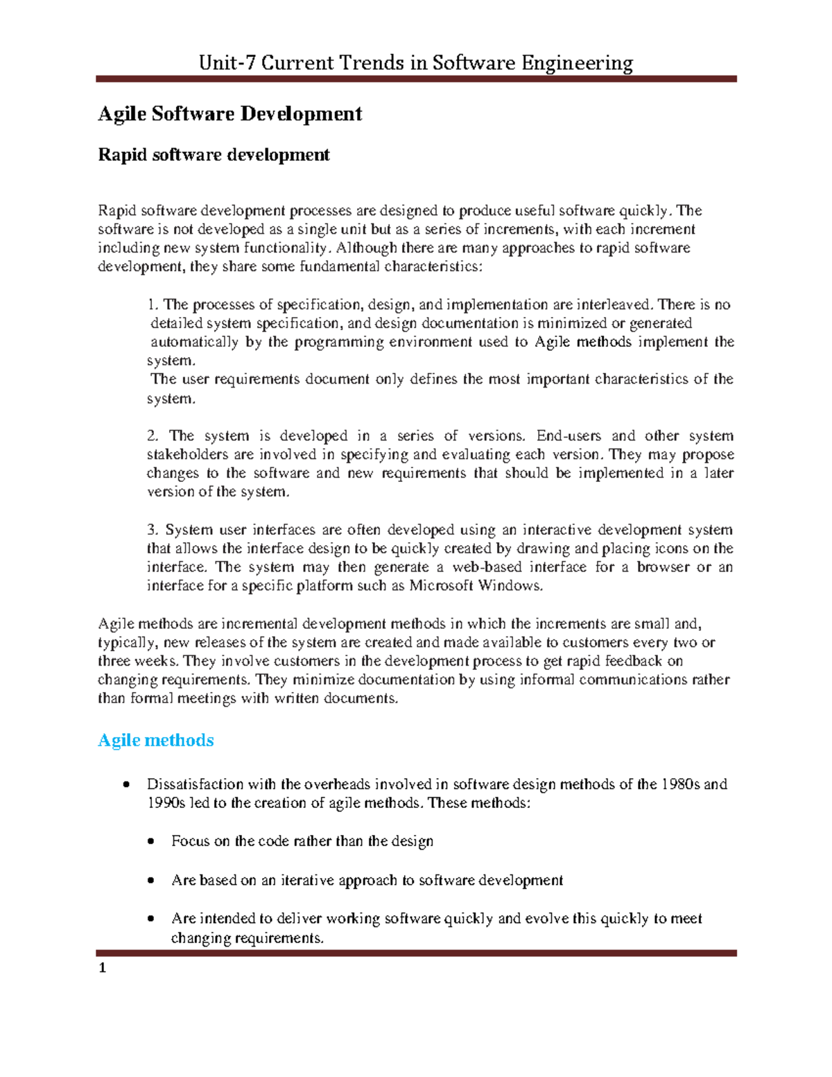 Agile Software Development - Agile Software Development Rapid software ...