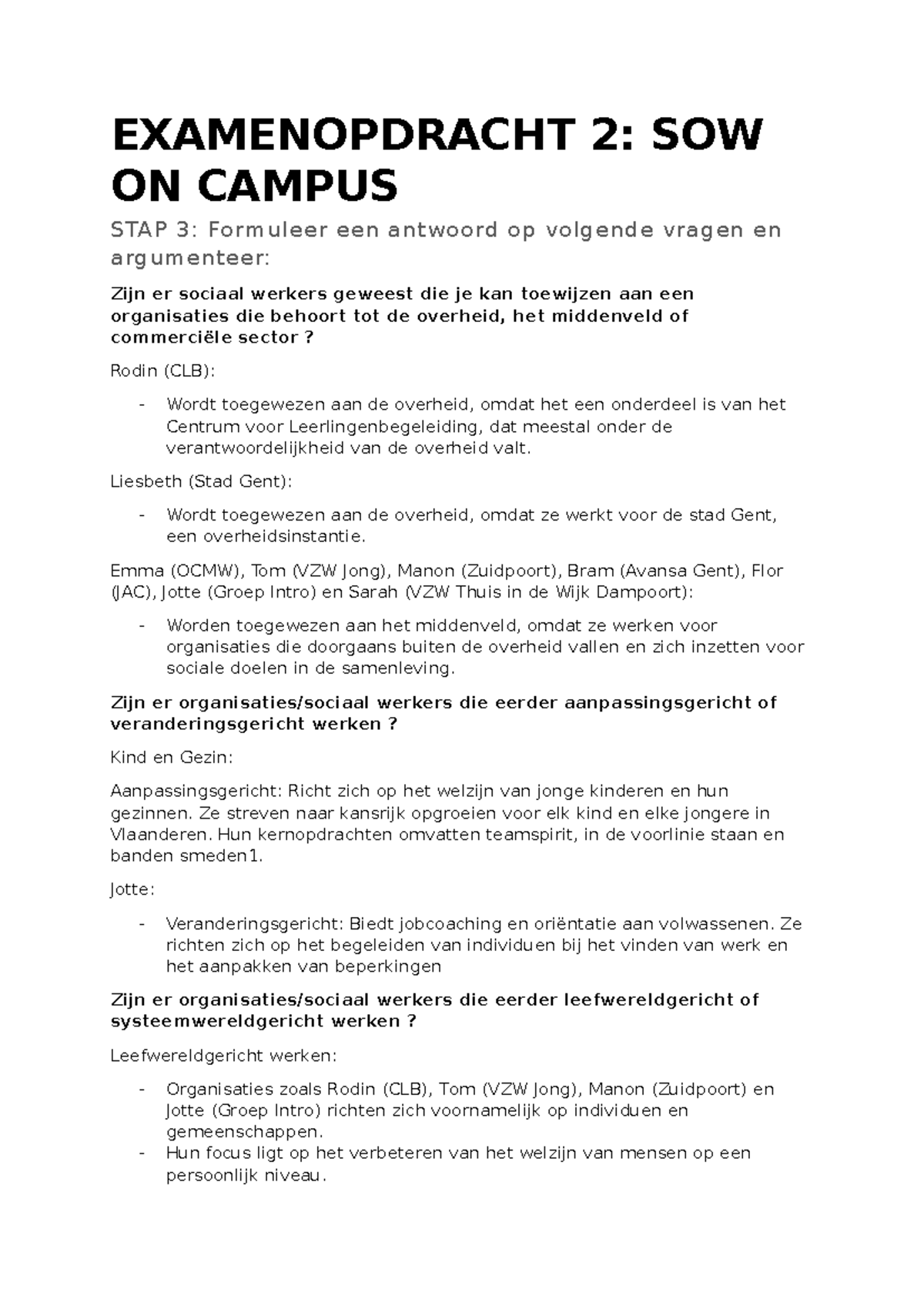 Examenopdracht 2 SOW ON Campus SOW2Ba - EXAMENOPDRACHT 2: SOW ON CAMPUS ...