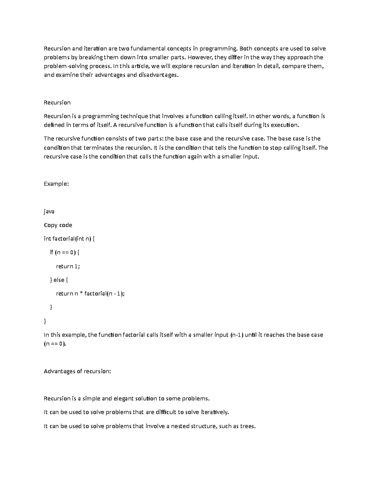 Recursion And Iteration Are Two Fundamental Concepts In Programming Both Concepts Are Used To