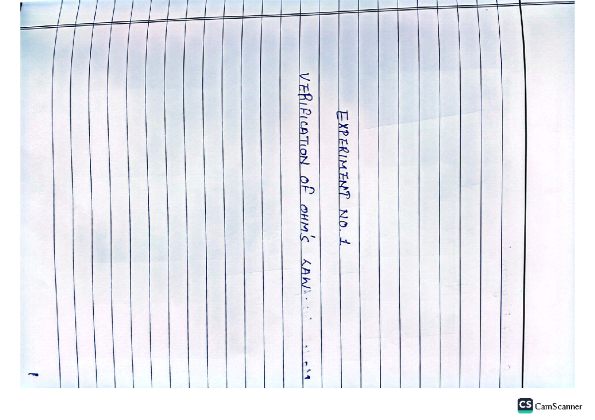 PRACTICAL LAB RECORD - EXPERIMENT NO. 1 VERIFICATION OF LAW EXPERIMENT ...