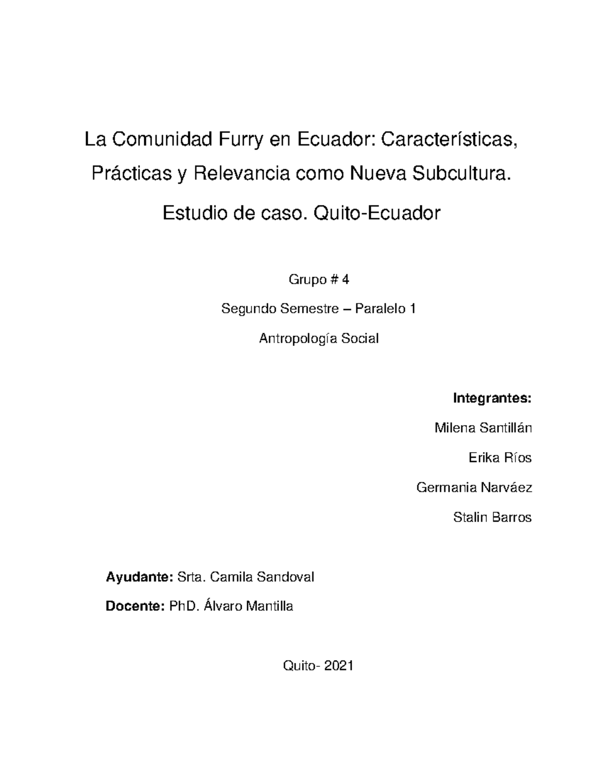 La Comunidad Furry en Ecuador - Estudio de caso. Quito-Ecuador Grupo ...