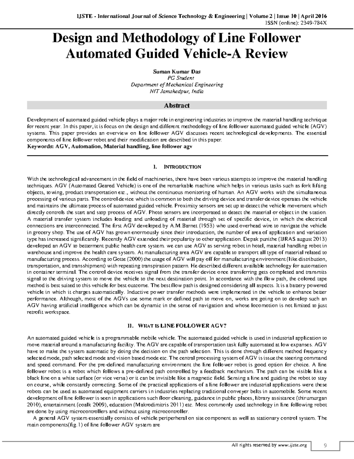 Design and Methodology of Line Follower - IJSTE - International Journal ...