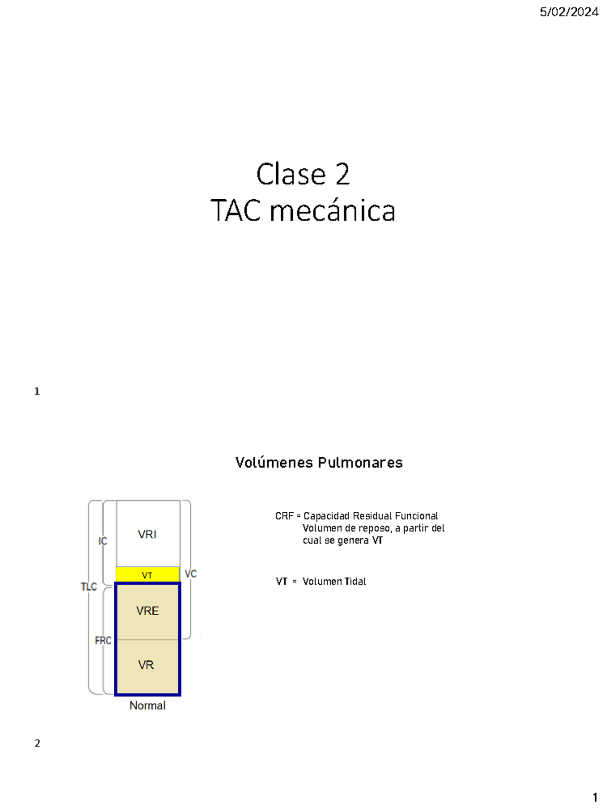 Clase 2 TAC Clasificar - clasificacion de lesiones pulmonares - 5/02/ 1 Clase 2 TAC mecánica ...