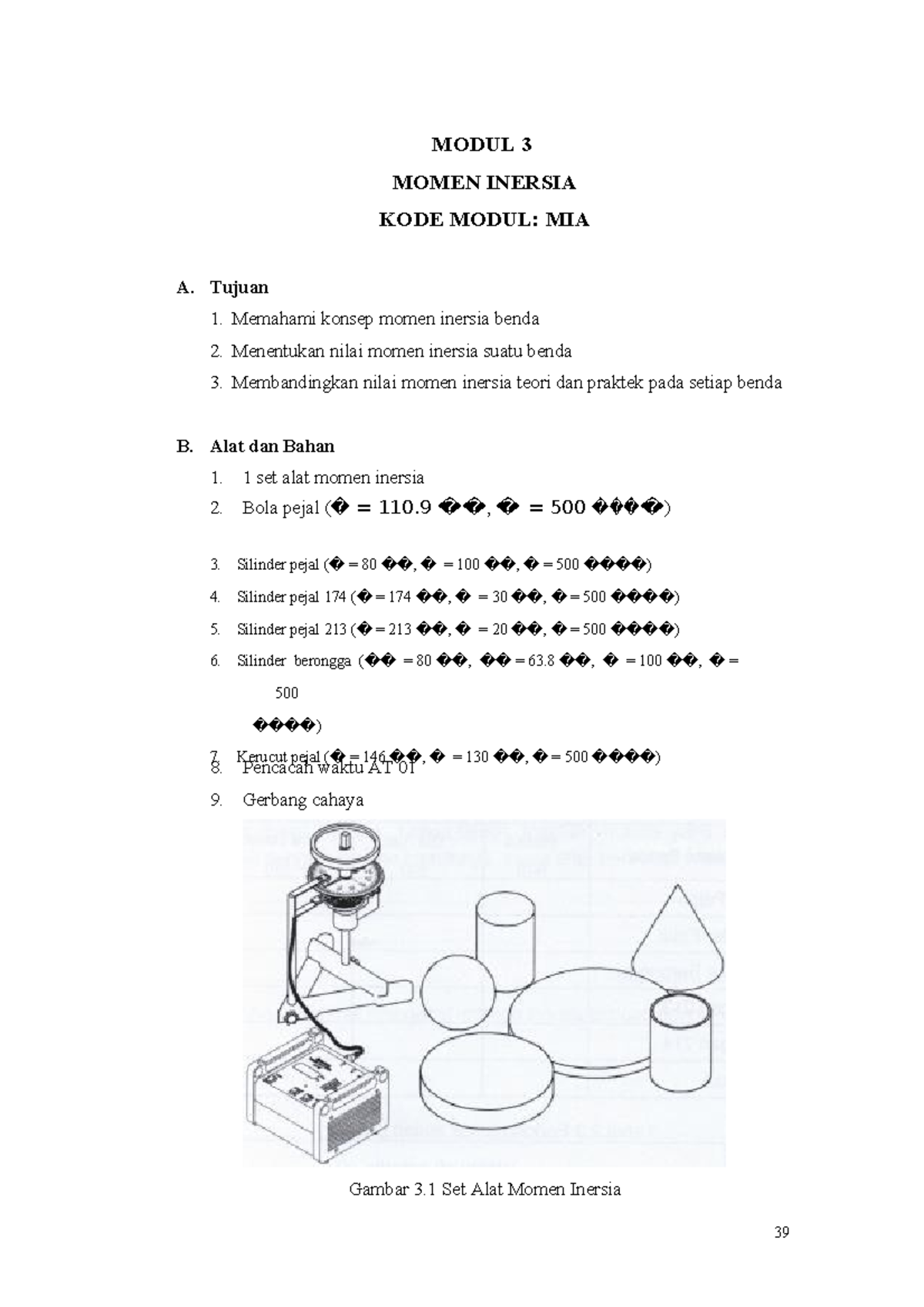 Modul dan LKM Baru Fisdas 1 14082023 - 39 MODUL 3 MOMEN INERSIA KODE MODUL: MIA A. Tujuan ...