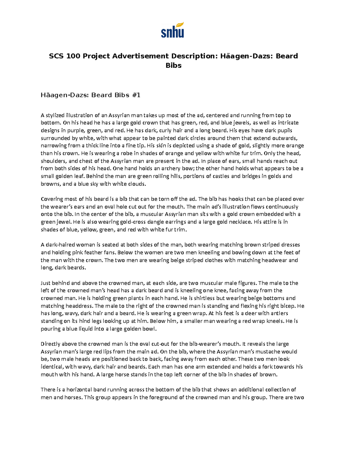 SCS 100 Advertisement Description Haagen-Dazs Beard Bibs - SCS 100 ...