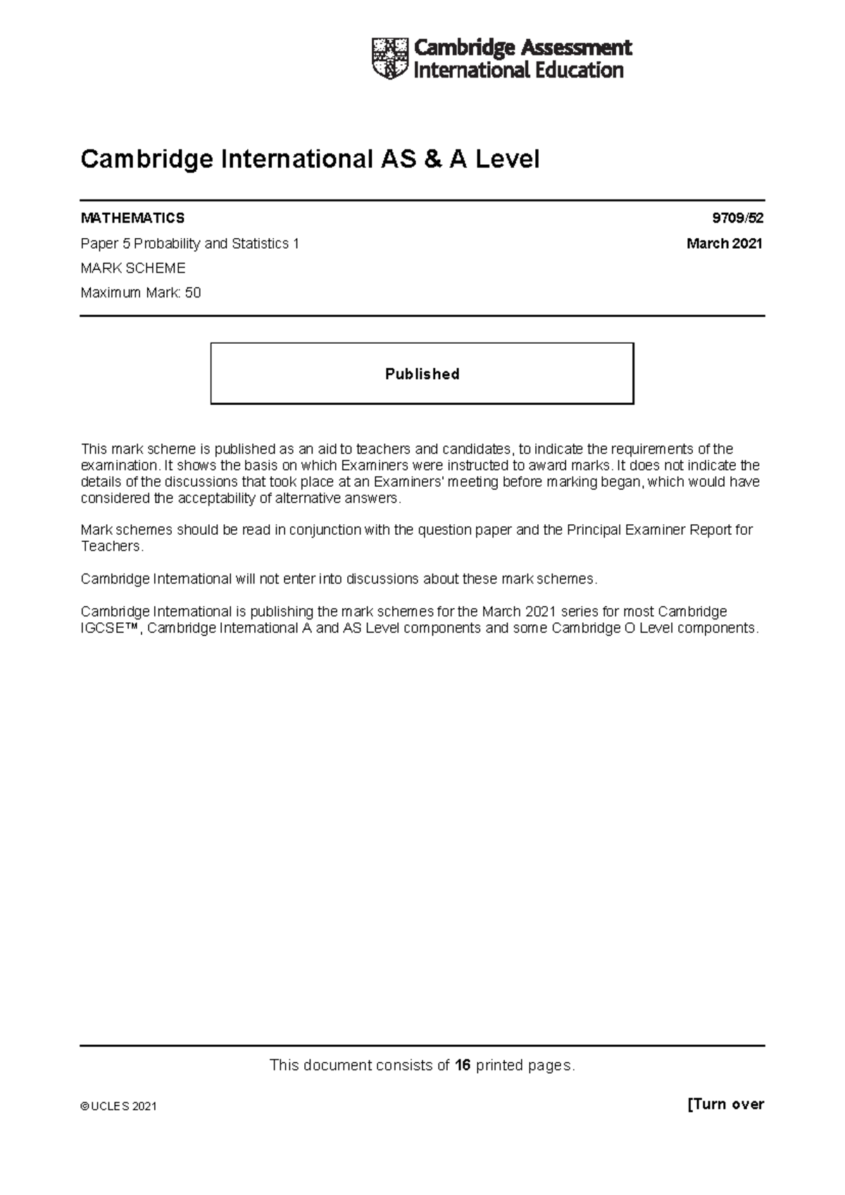 9709 m21 ms 52 - Practice for exam - This document consists of 16 ...