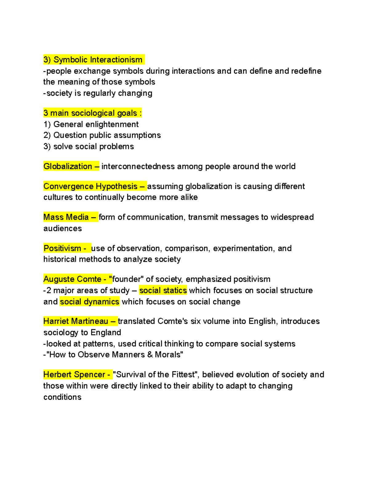 Sociology chapter 1 - Symbolic Interactionism -people exchange symbols ...