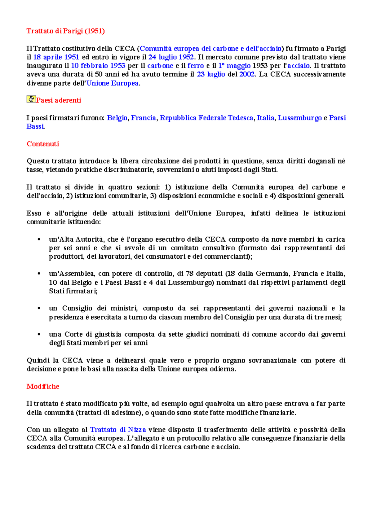 Trattato di Roma, Trattato di Parigi, Trattati di Roma, Trattato di ...