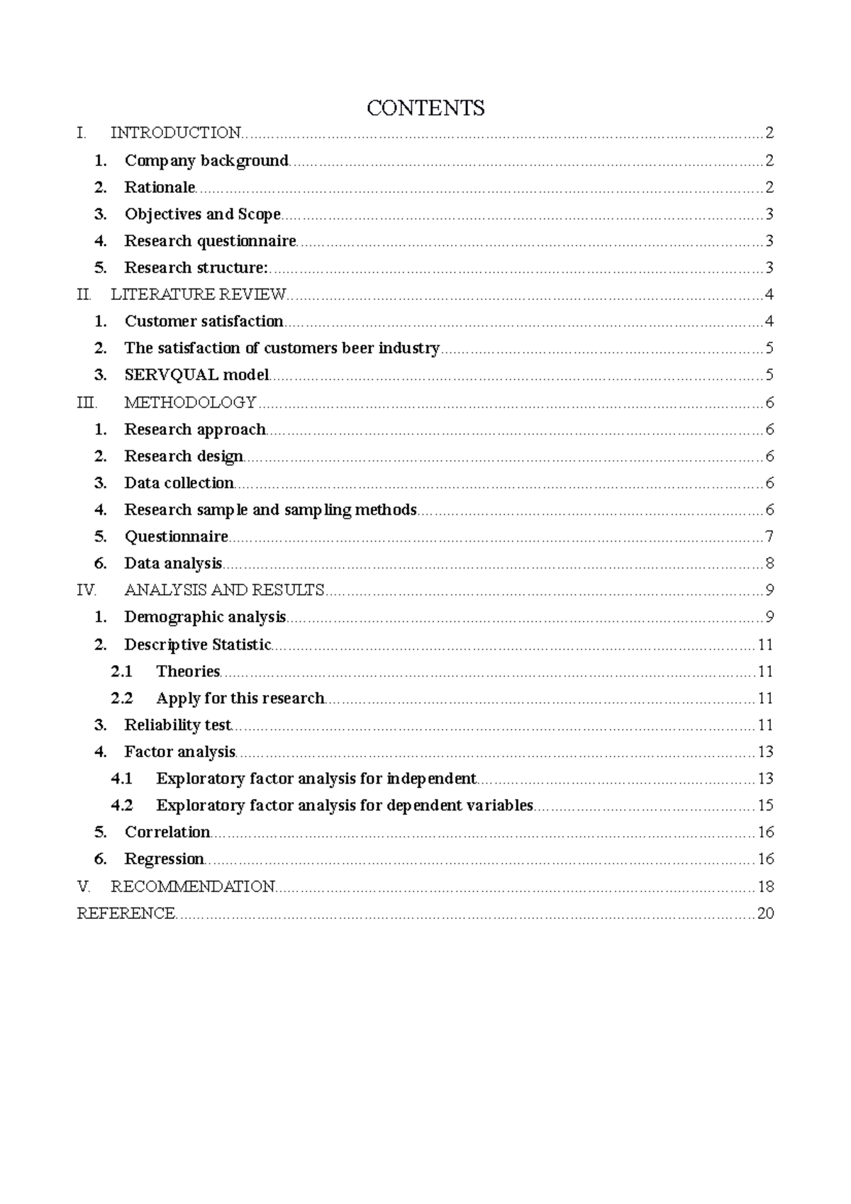 Project 1 - assignment - CONTENTS I. - Studocu