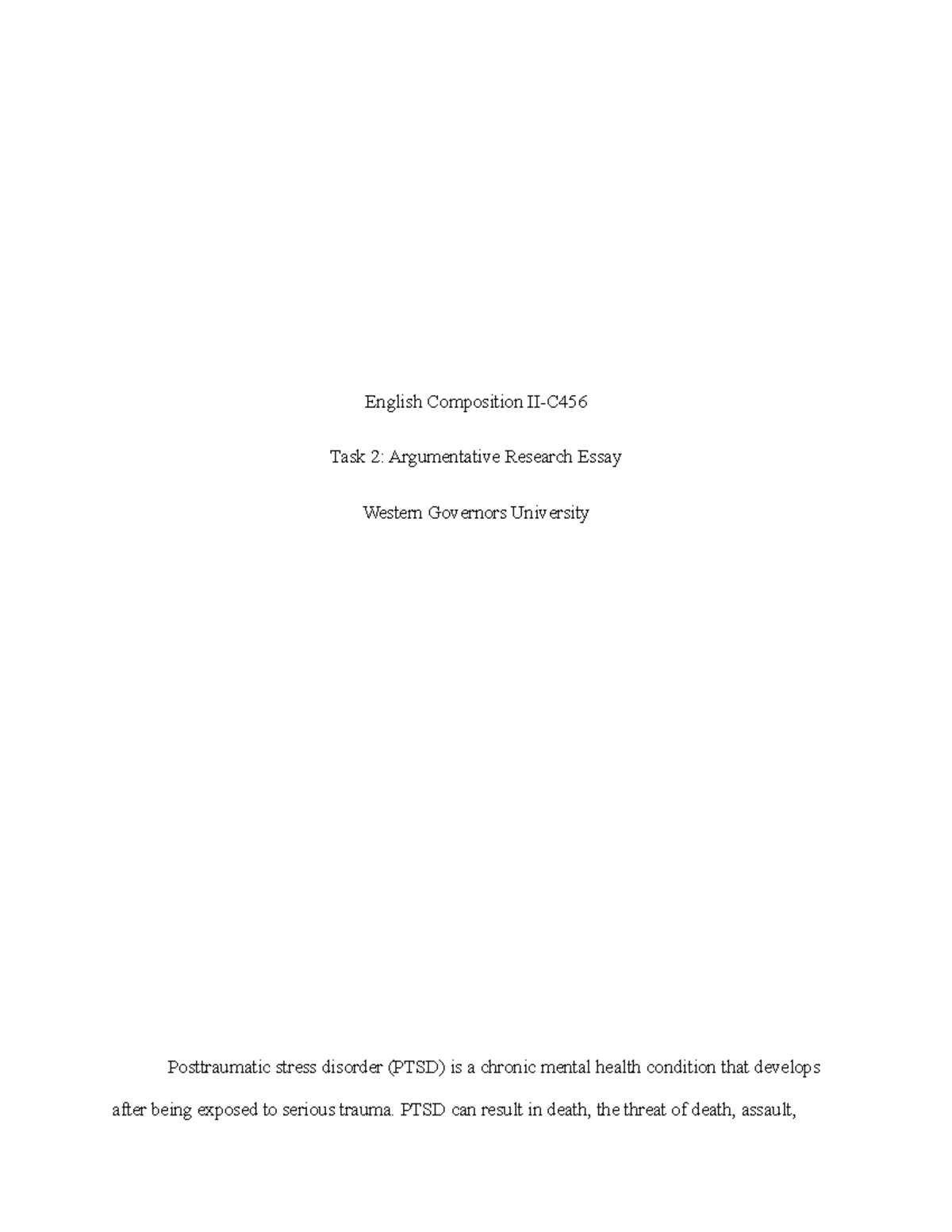 English Composition II task 2 - English Composition II-C Task 2 ...