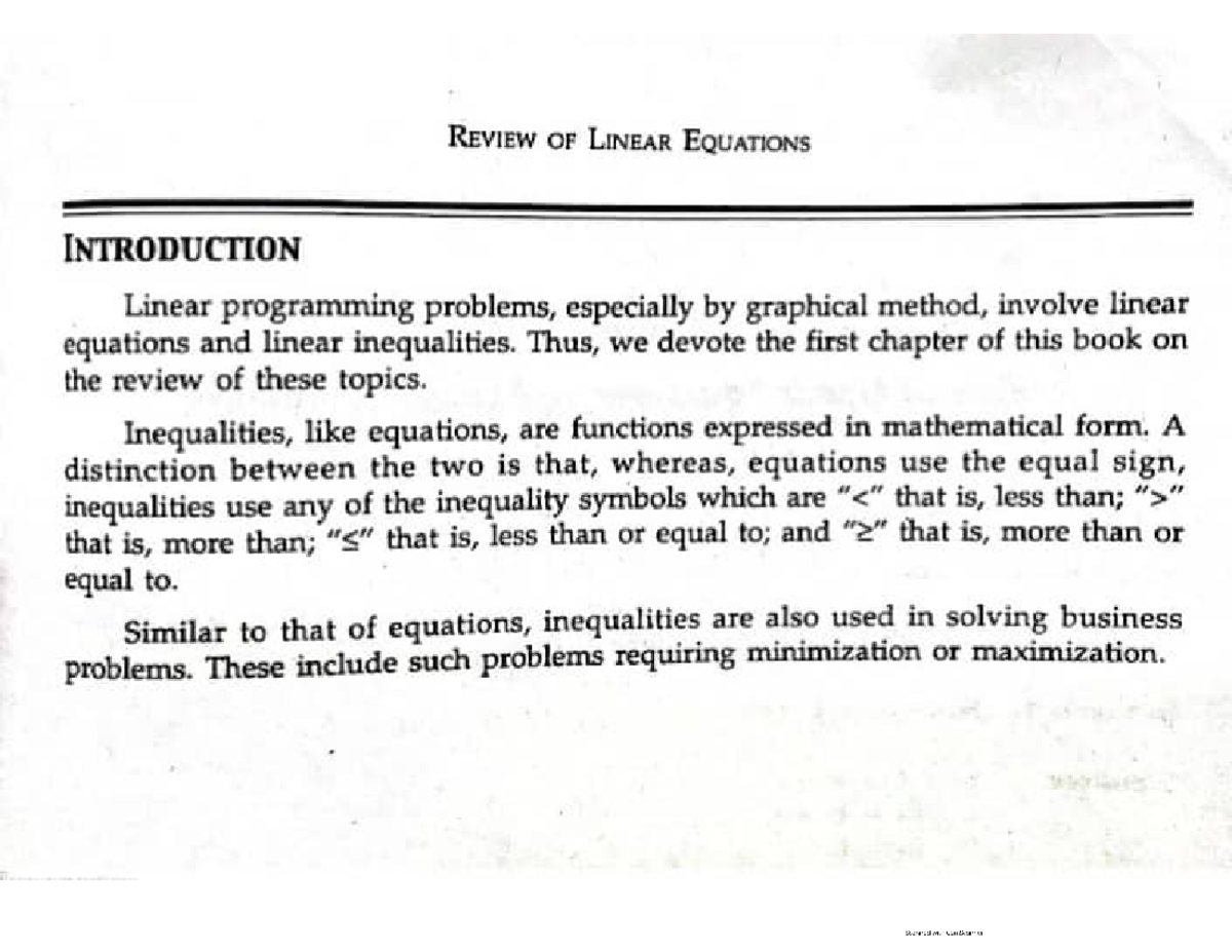 #1 Review OF Linear Equations - accounting information system - Studocu