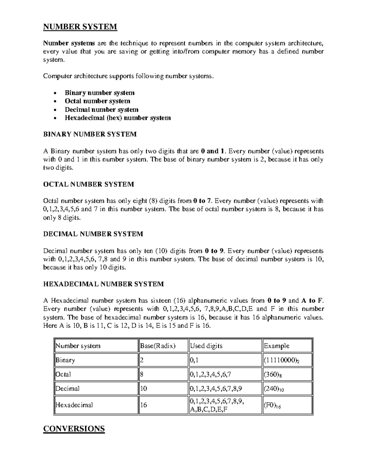 Number system - NUMBER SYSTEM Number systems are the technique to ...