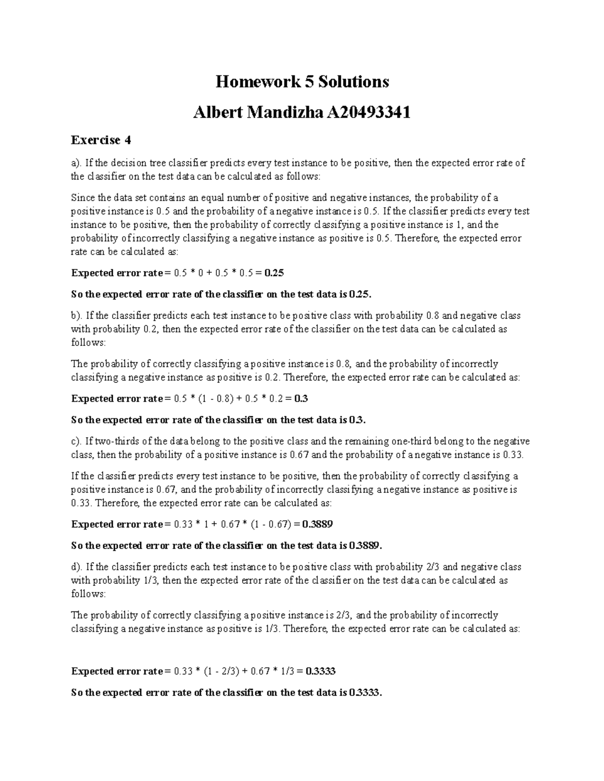 Homework 5-Assignment Solutions - Homework 5 Solutions Albert Mandizha ...