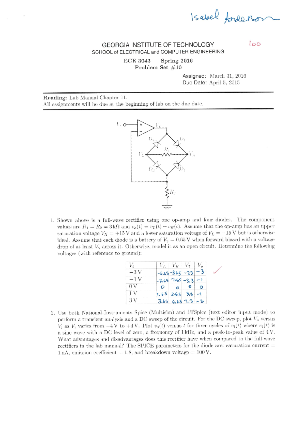 3043 hw 10 - Exam Practice - ECE 3043 - Studocu