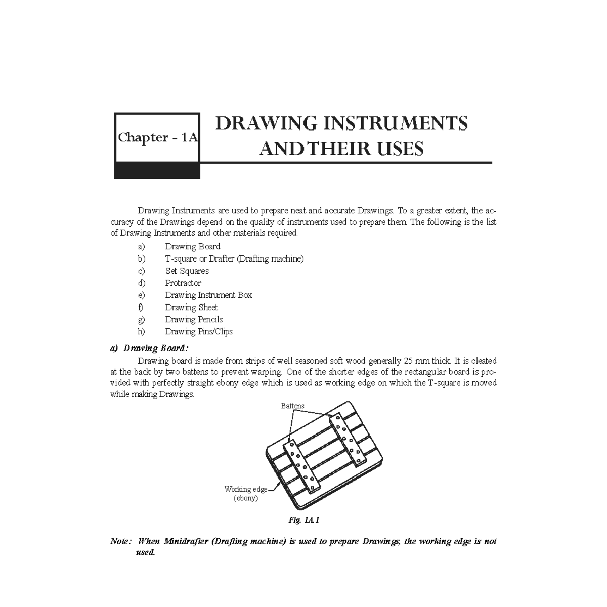 Drawing instrument - Chapter - 1A DRAWING INSTRUMENTS AND THEIR USES ...