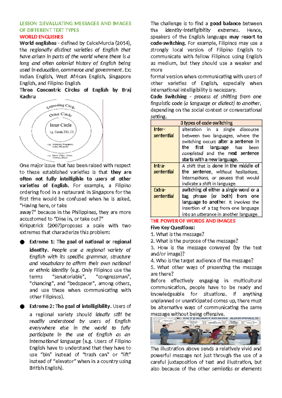Purcom- Lesson-3- Lesson-5 - LESSON 3:EVALUATING MESSAGES AND IMAGES OF DIFFERENT TEXT TYPES ...