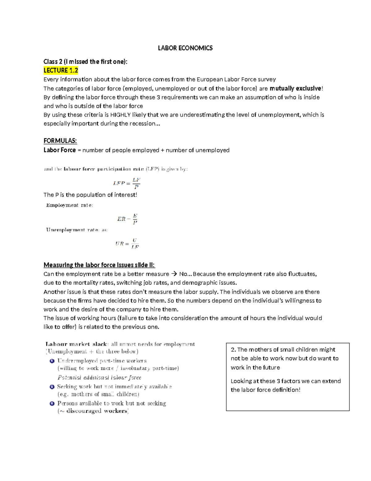 Labor Economics - LABOR ECONOMICS Class 2 (I missed the first one ...