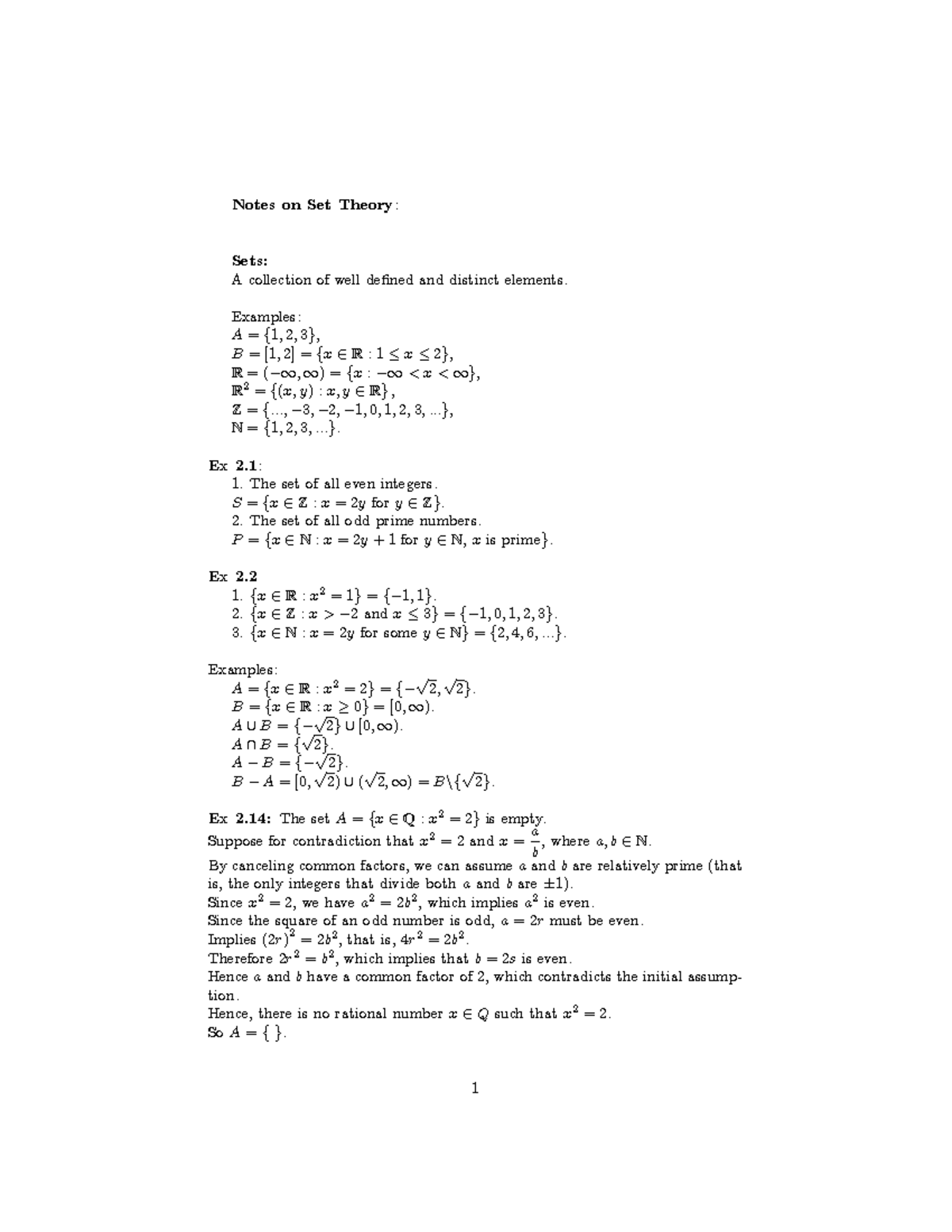 Lesson 1 Notes on Set Theory MAT2611 2024 - Notes on Set Theory: Sets ...