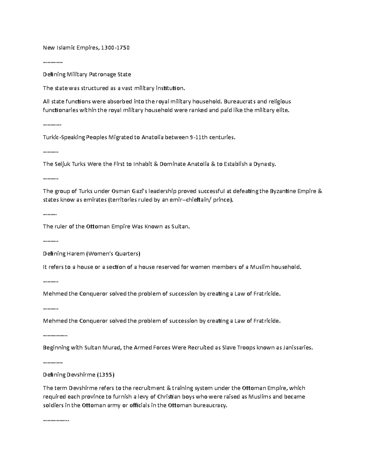 Hist - ..... - New Islamic Empires, 1300- ............. Defining ...