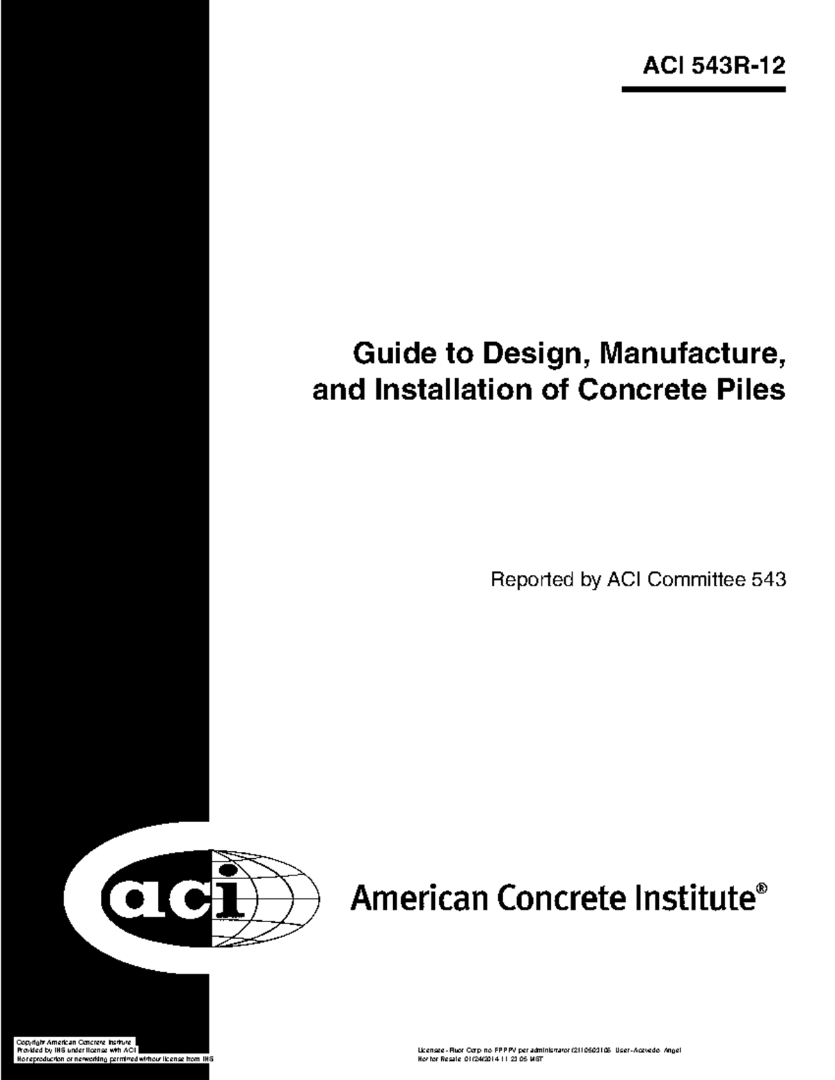 ACI-543R-12 Concrete Piles - ACI 543R- Reported by ACI Committee 543 ...
