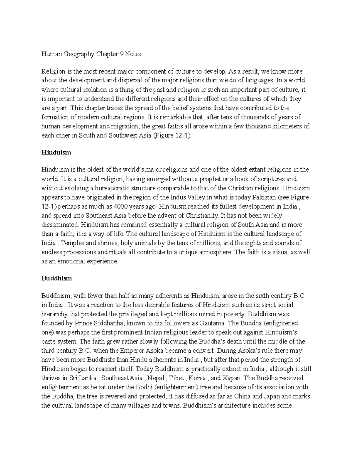 Human Geography Chapter 9 Notes - Human Geography Chapter 9 Notes ...