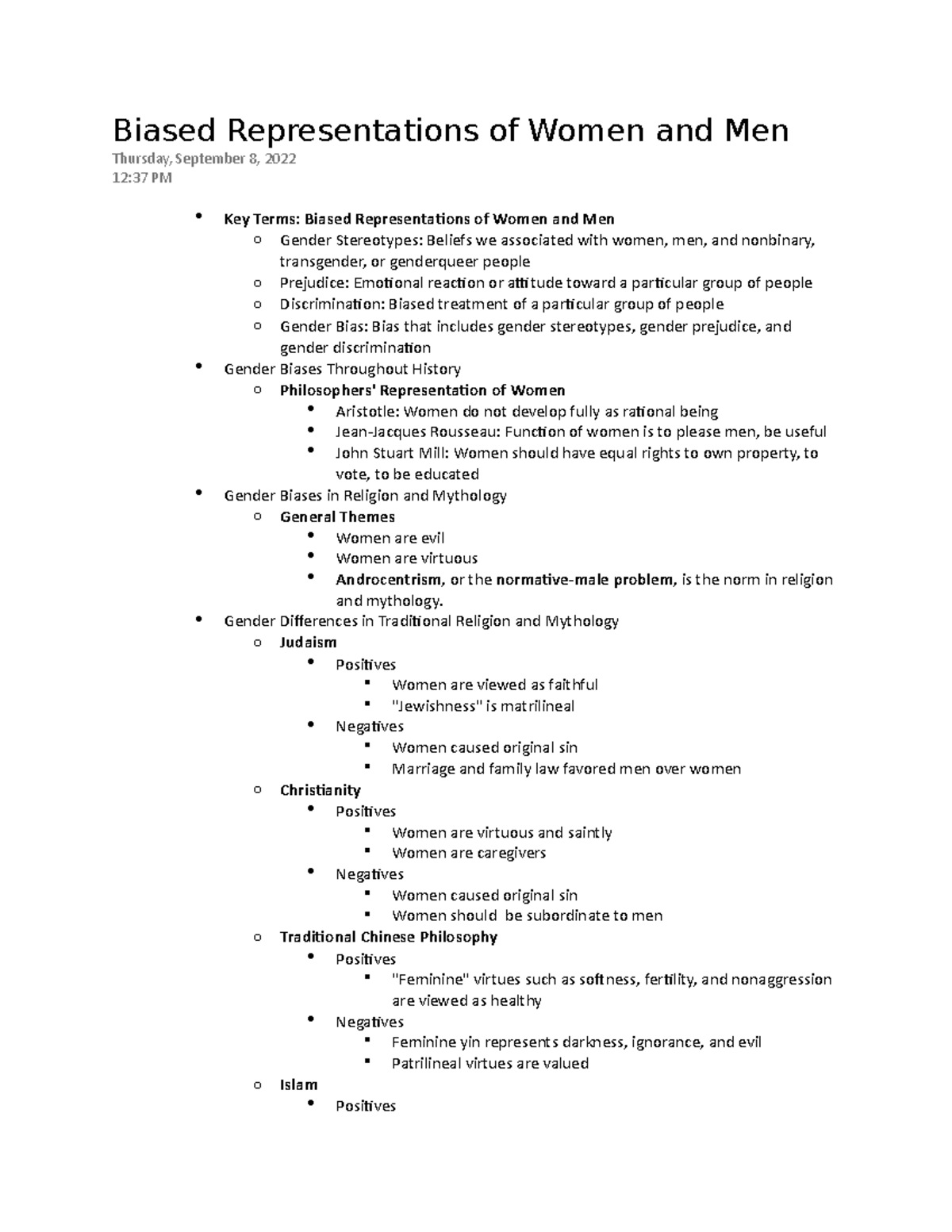 Biased Representations of Women and Men - Gender Differences in ...