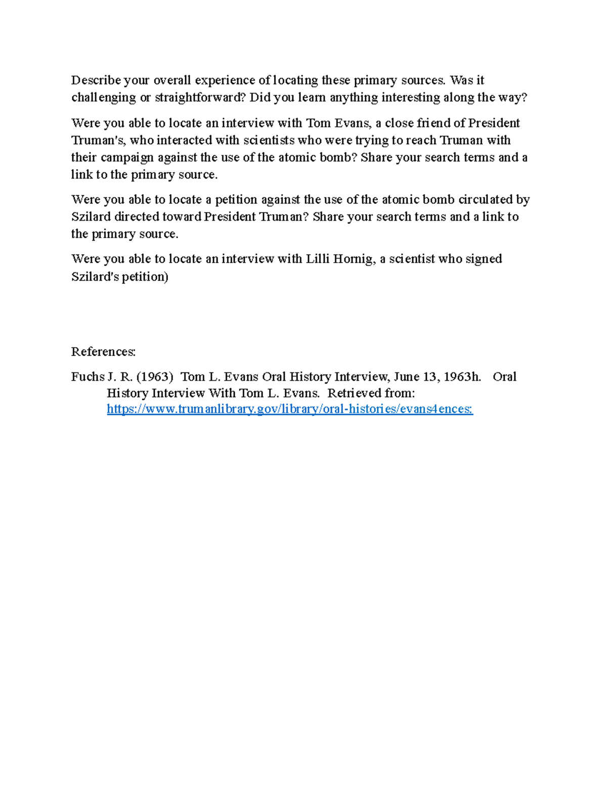 history unit 1 assignment - Describe your overall experience of ...