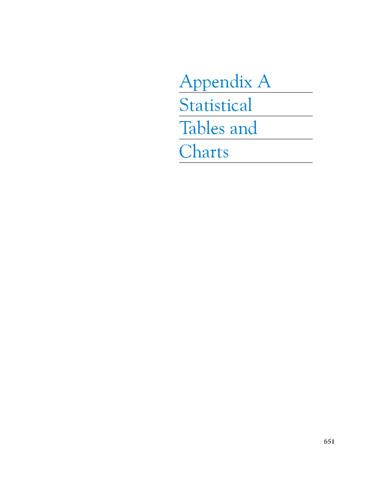 Tablas de Distribucion - Appendix A Statistical Tables and Charts 651 ...