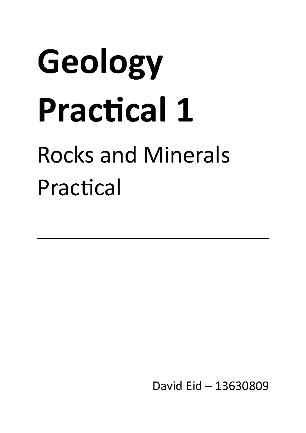 Geology Practical 1 - Distinction in Subject - Geology Practical 1 ...