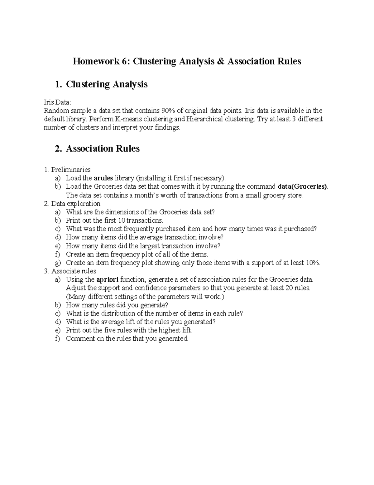 Homework 6 Bus 235c Data Mining Prof Shaonan Tian Homework 6