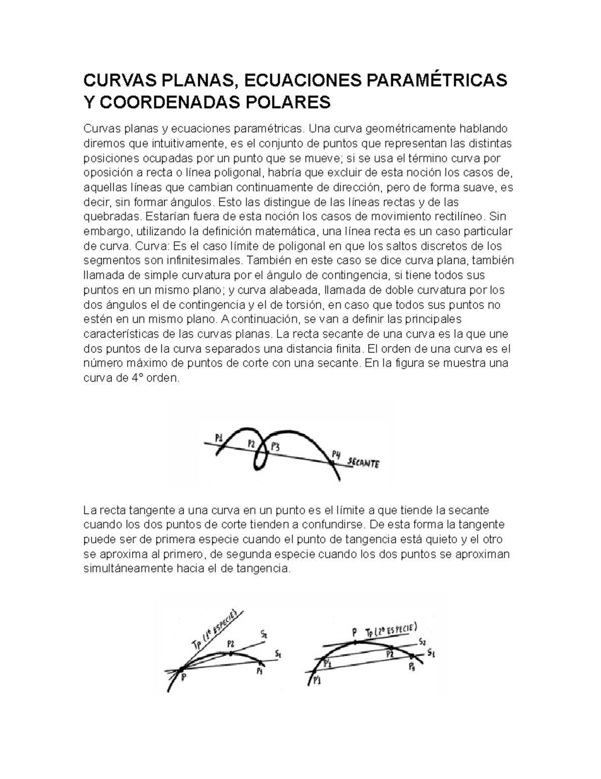 2.1 ecuaciones parametricas etc - CURVAS PLANAS, ECUACIONES ...