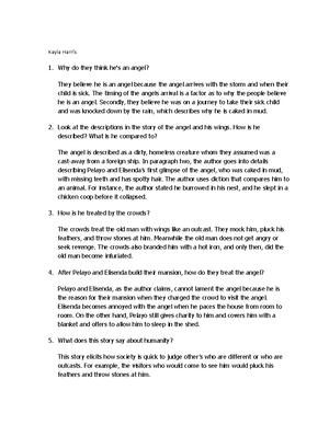 The Stranger questions - Kayla Harris The Stranger Questions How is ...