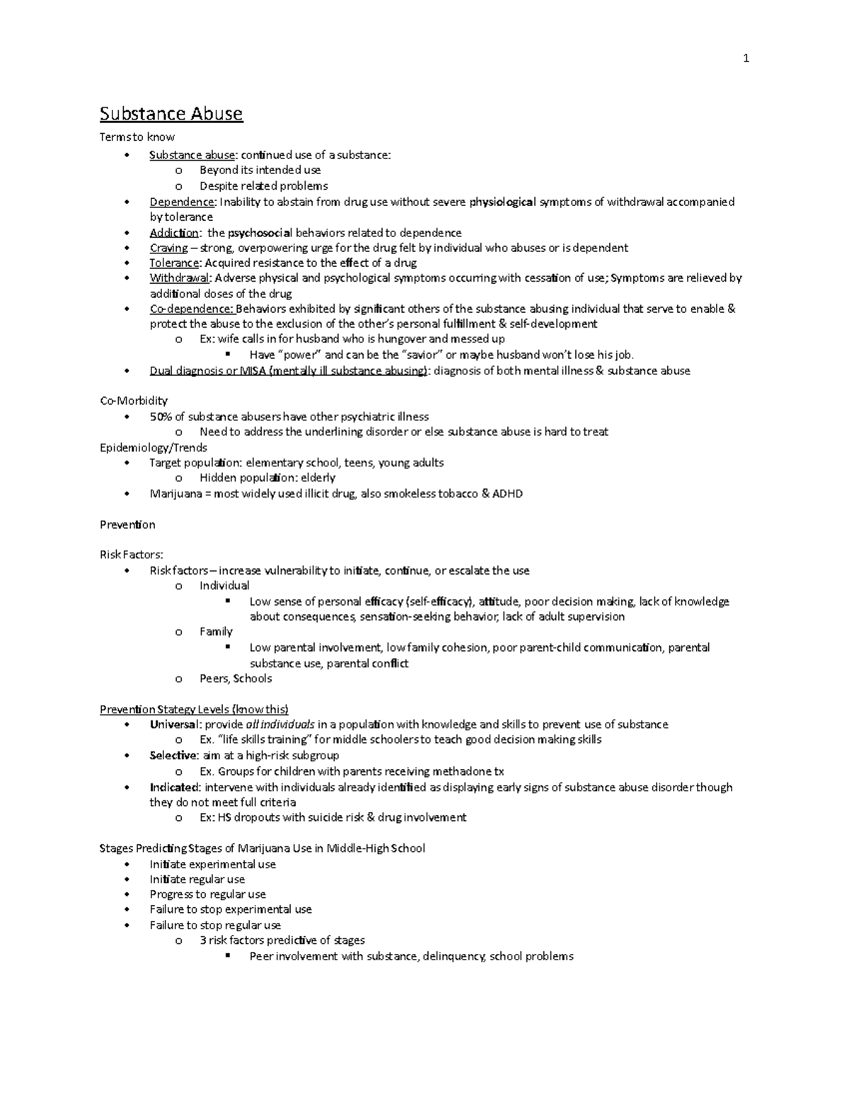 Substance Abuse - 1 Substance Abuse Terms to know Substance abuse ...