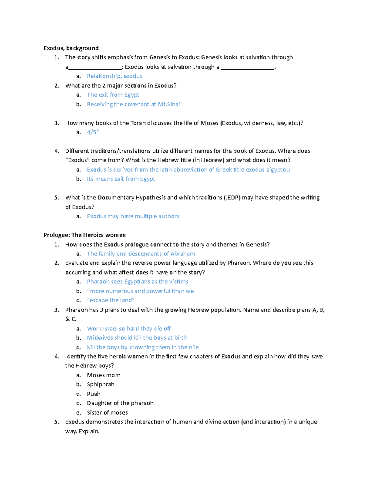 Exodus - The story shifts emphasis from Genesis to Exodus: Genesis ...