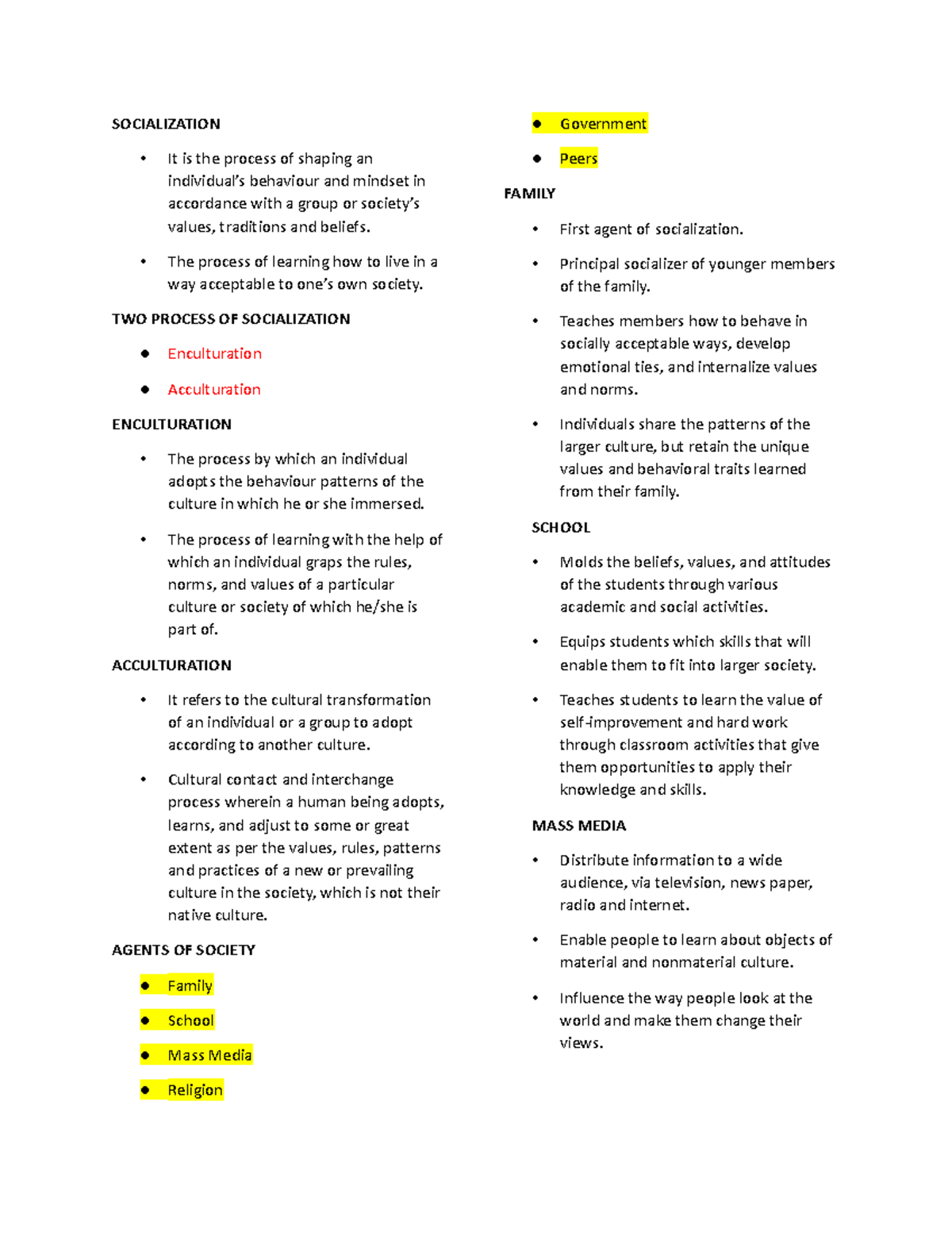 Socialization UCSP - reviewer - SOCIALIZATION It is the process of ...